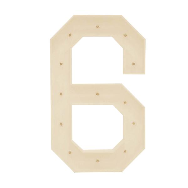 Wood Marquee Number 6