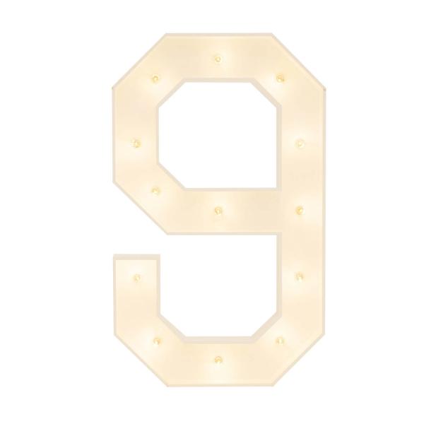 Wood Marquee Number 9