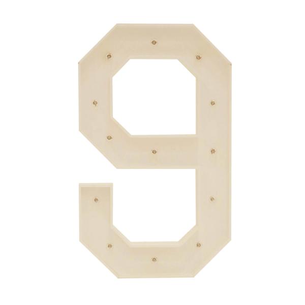 Wood Marquee Number 9