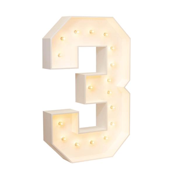 Wood Marquee Numbers 0 to 9