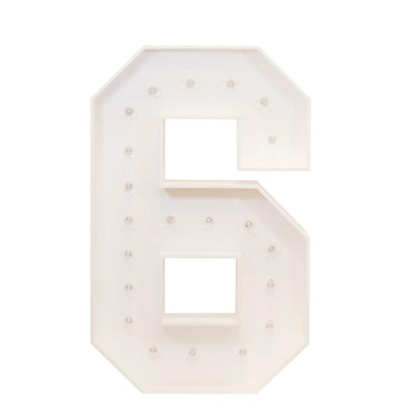 Wood Marquee - BOLD FONT - Number 6 - 4ft Tall