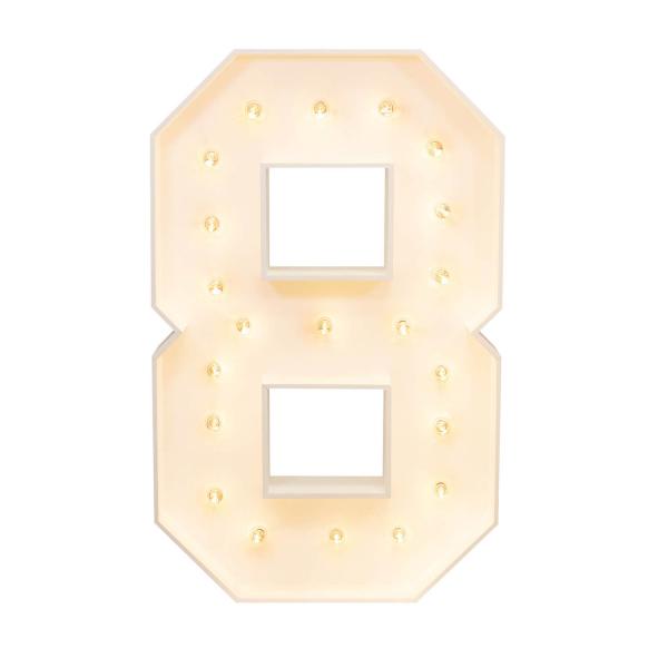 Wood Marquee - BOLD FONT - Number 8 - 4ft Tall