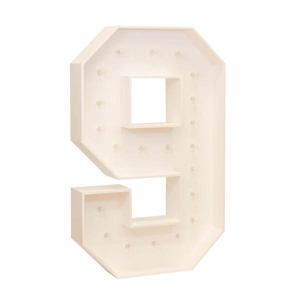 Wood Marquee - BOLD FONT - Number 9 - 4ft Tall