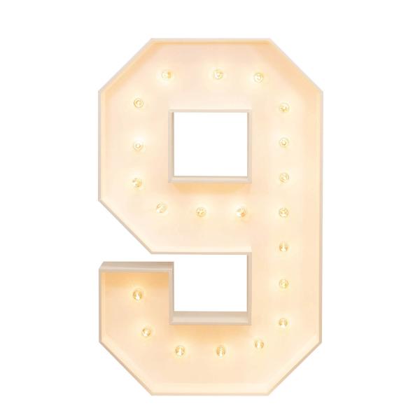 Wood Marquee - BOLD FONT - Number 9 - 4ft Tall