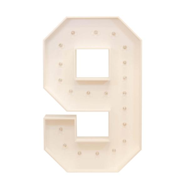 Wood Marquee - BOLD FONT - Number 9 - 4ft Tall
