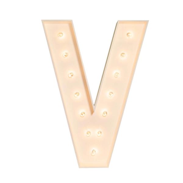 Wood Marquee - BOLD Font - Letter V - 4ft Tall