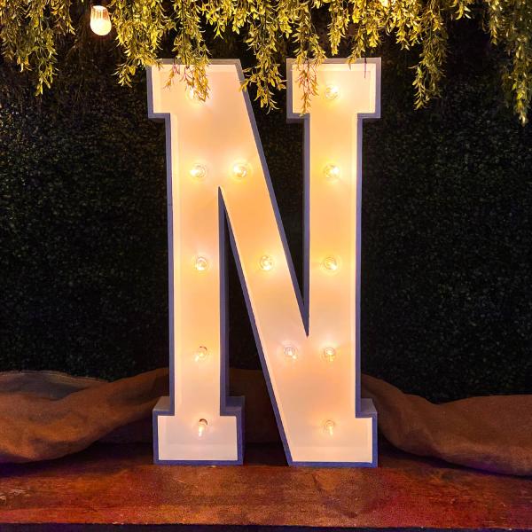 Wood Marquee Letter N