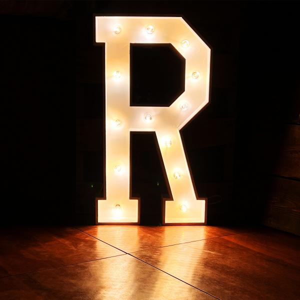 Wood Marquee Letter R