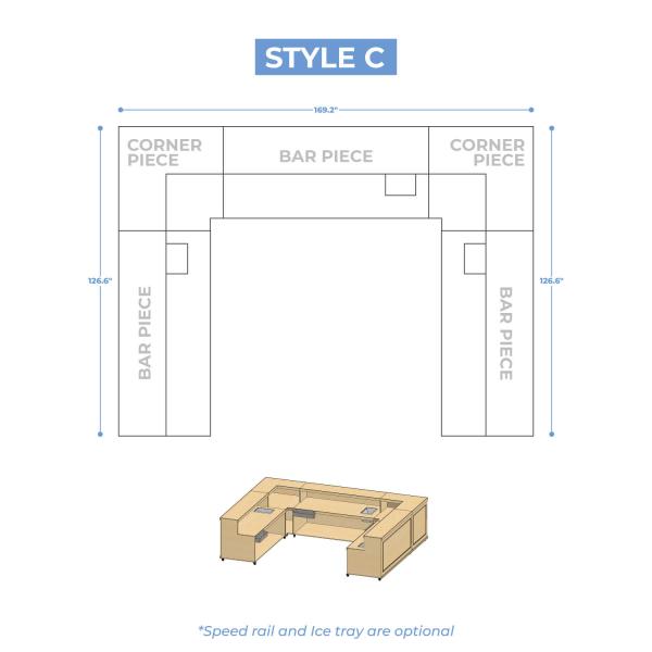 Collapsible Modular Two Tier Bar - Designed in Layout Sets