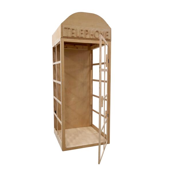 Collapsible Wood Phone Booth - Unpainted