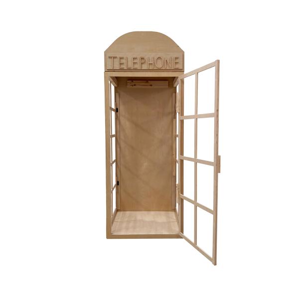 Collapsible Wood Phone Booth - Unpainted