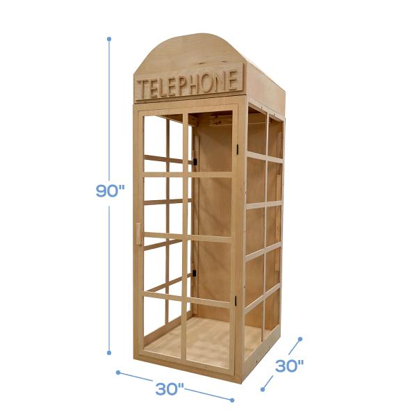 Collapsible Wood Phone Booth - Unpainted