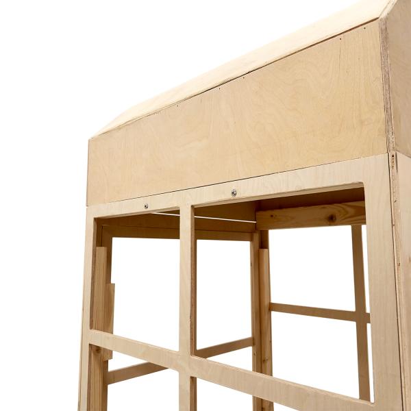 Collapsible Wood Phone Booth - Unpainted