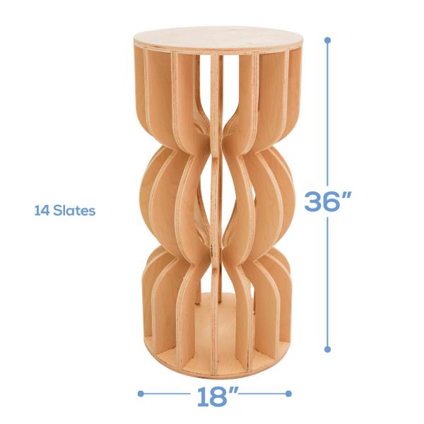 Slatted Plinth Pedestal - Torus Collection - Style B