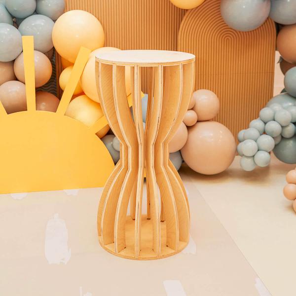 Slatted Plinth Pedestal - Torus Collection - Style C