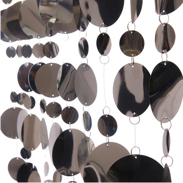 8ft Tall Silver PVC Multi-Circle Curtain
