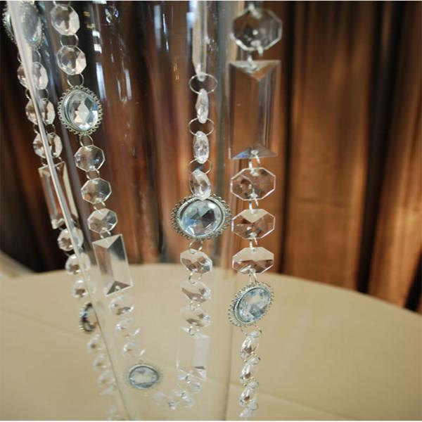 6ft Large Acrylic Strand With Silver Pendant