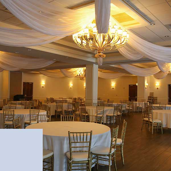 Single Piece - Baby Blue Sheer Prefabricated Ceiling Drape Panel ...