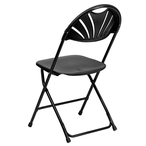 Feather XT™ Plastic Folding Chair (Round Top) - 440 lb Capacity - Black