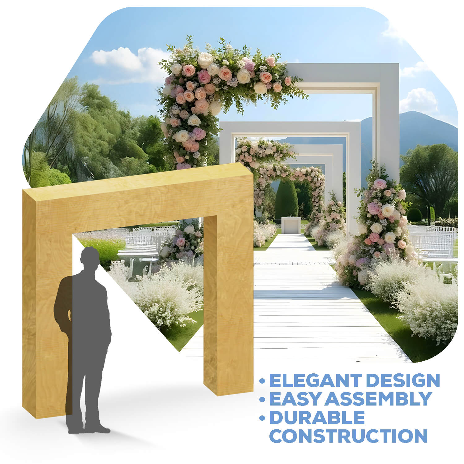 Collapsible 3D Square Open Arch - Size Options