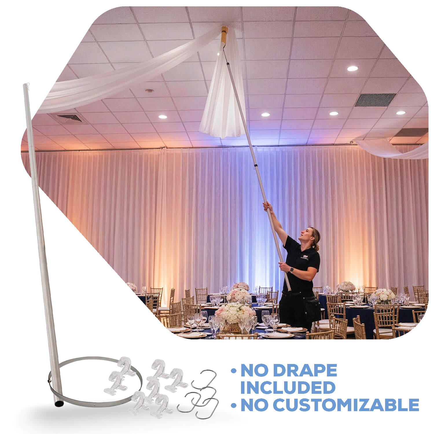 Ceiling Draping Hardware | Ceiling Draping Kit | Event Décor Direct