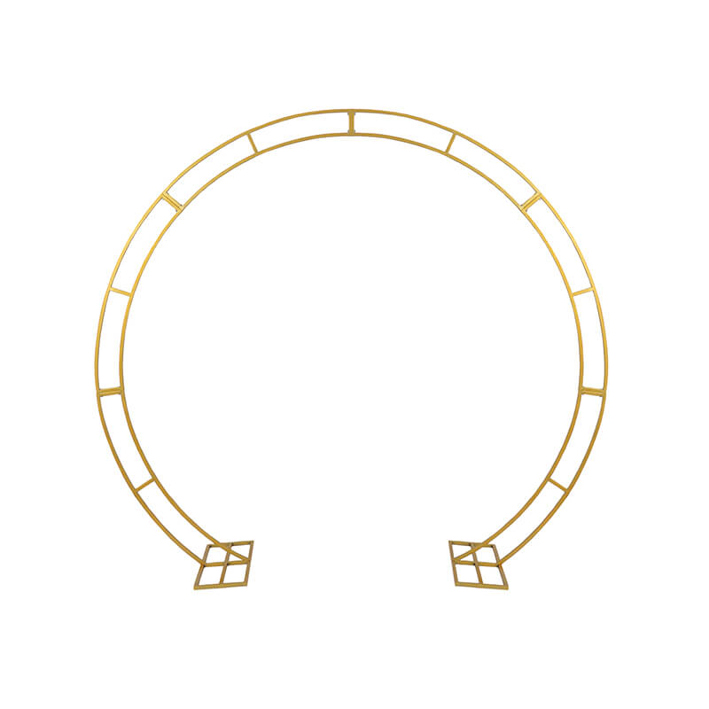 Gold Metal Circle Wedding Arch - 8ft x 8ft