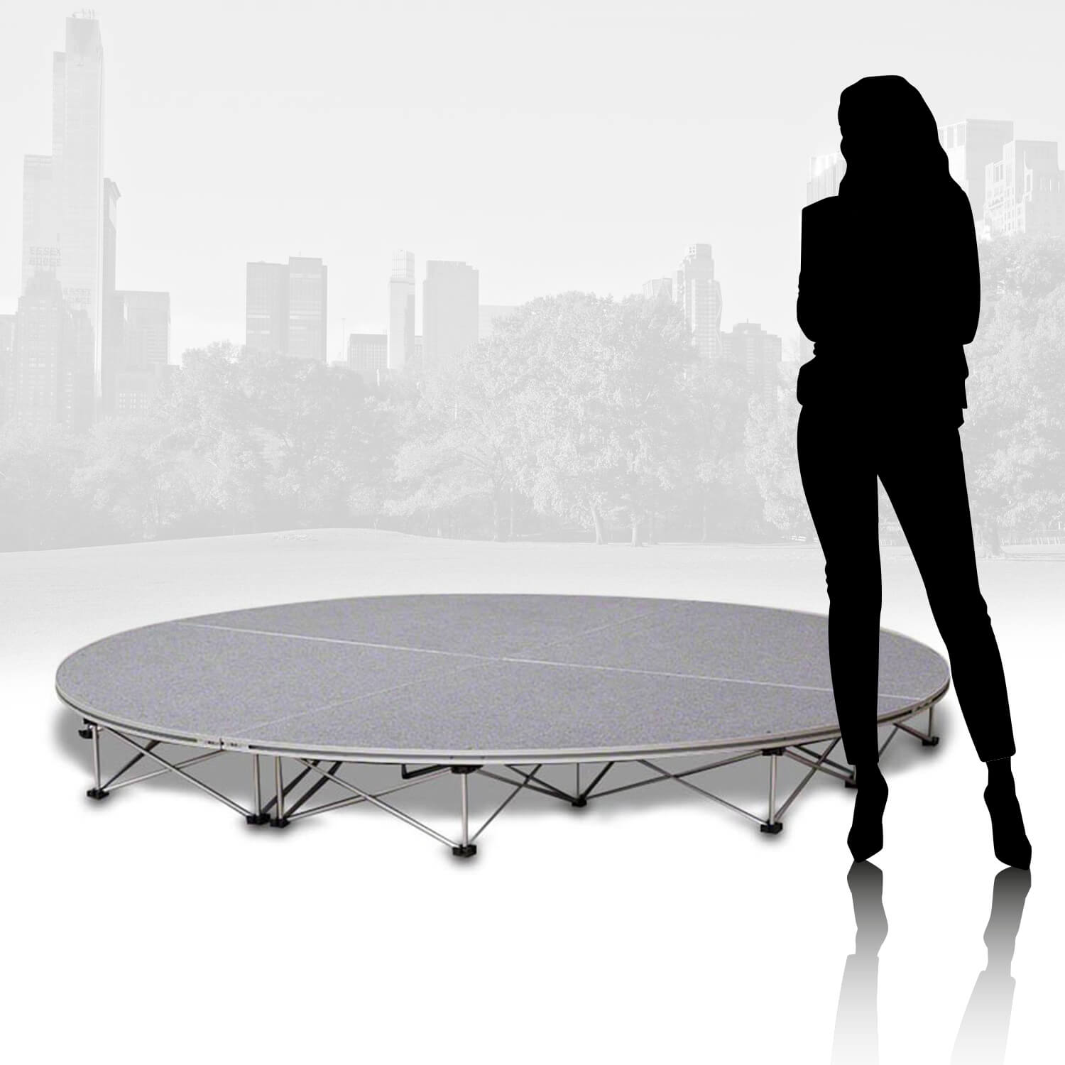 IntelliStage - Lightweight 6' Round Portable Stage - 3ft Platform ...
