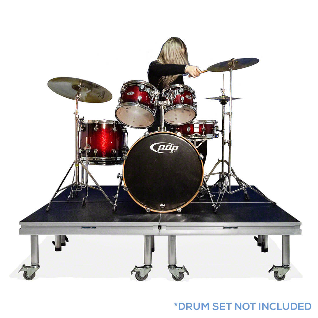QuickLock MOBILE 6'x6' Drum Riser - 16 High - Industrial Finish