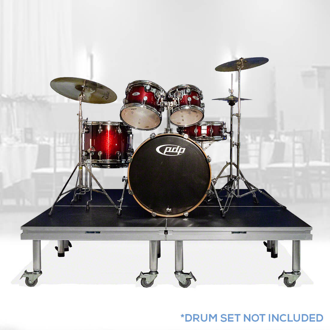 QuickLock MOBILE 6'x6' Drum Riser - 16 High - Industrial Finish