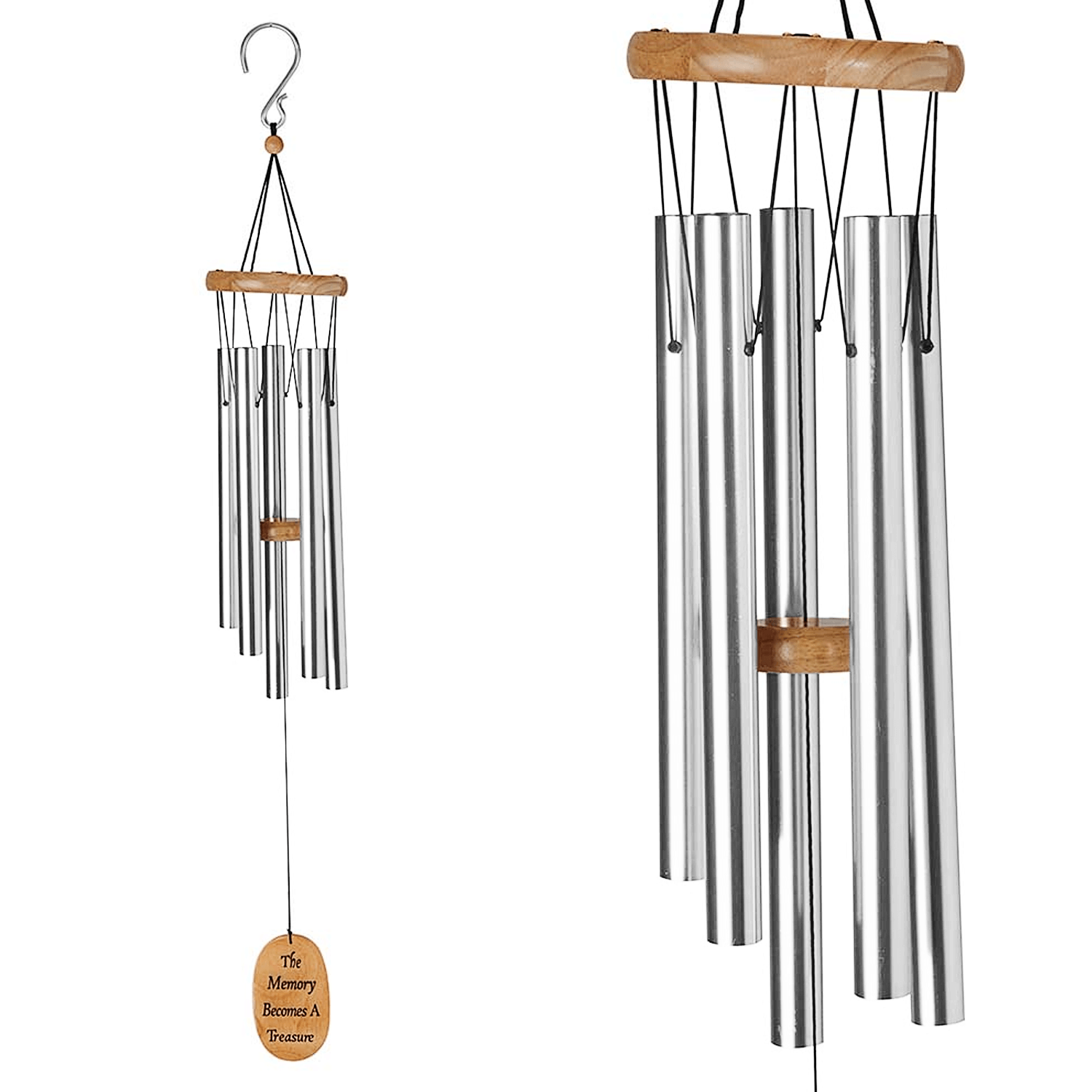 OASIS Wind Chimes - Plain - 40 Inch Silver - 1/Pack