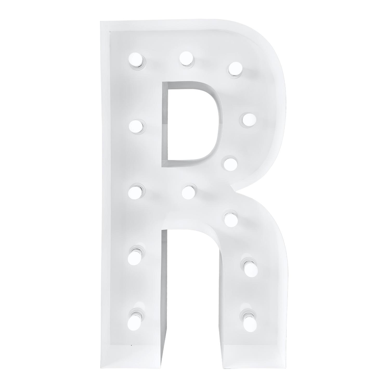 4ft Metal Light Up Marquee Letters “R” - White