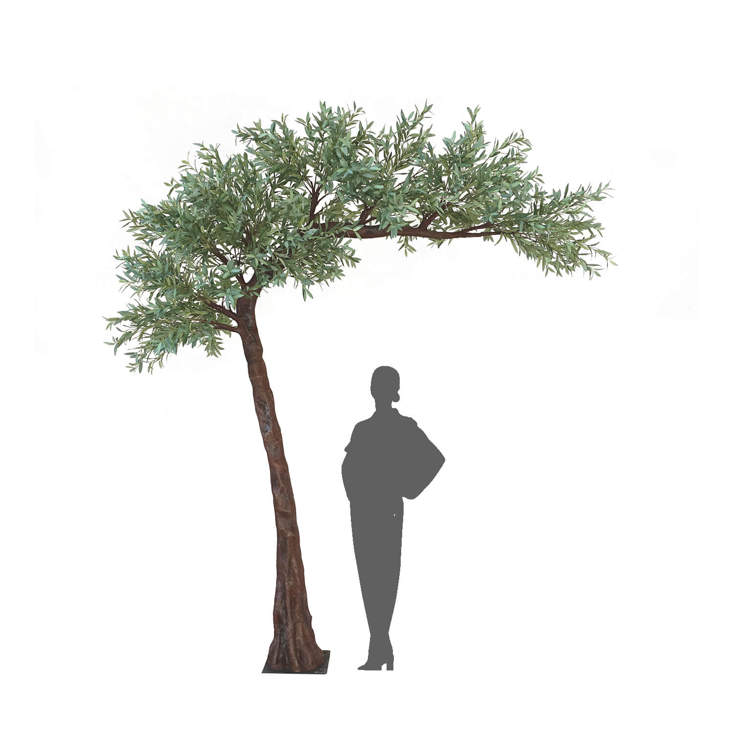 11ft Artificial Green Olive Leaf Tree, 27 Interchangeable Branches ...