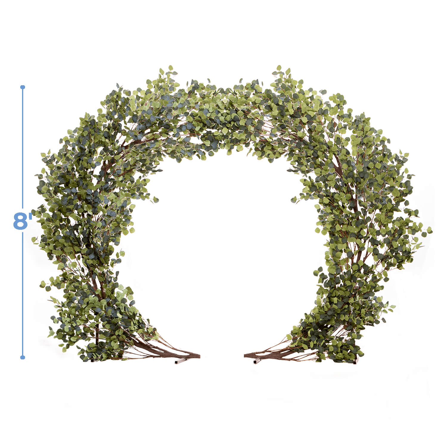 8ft Green Round Eucalyptus Leaf Wedding Ceremony Arch w ...