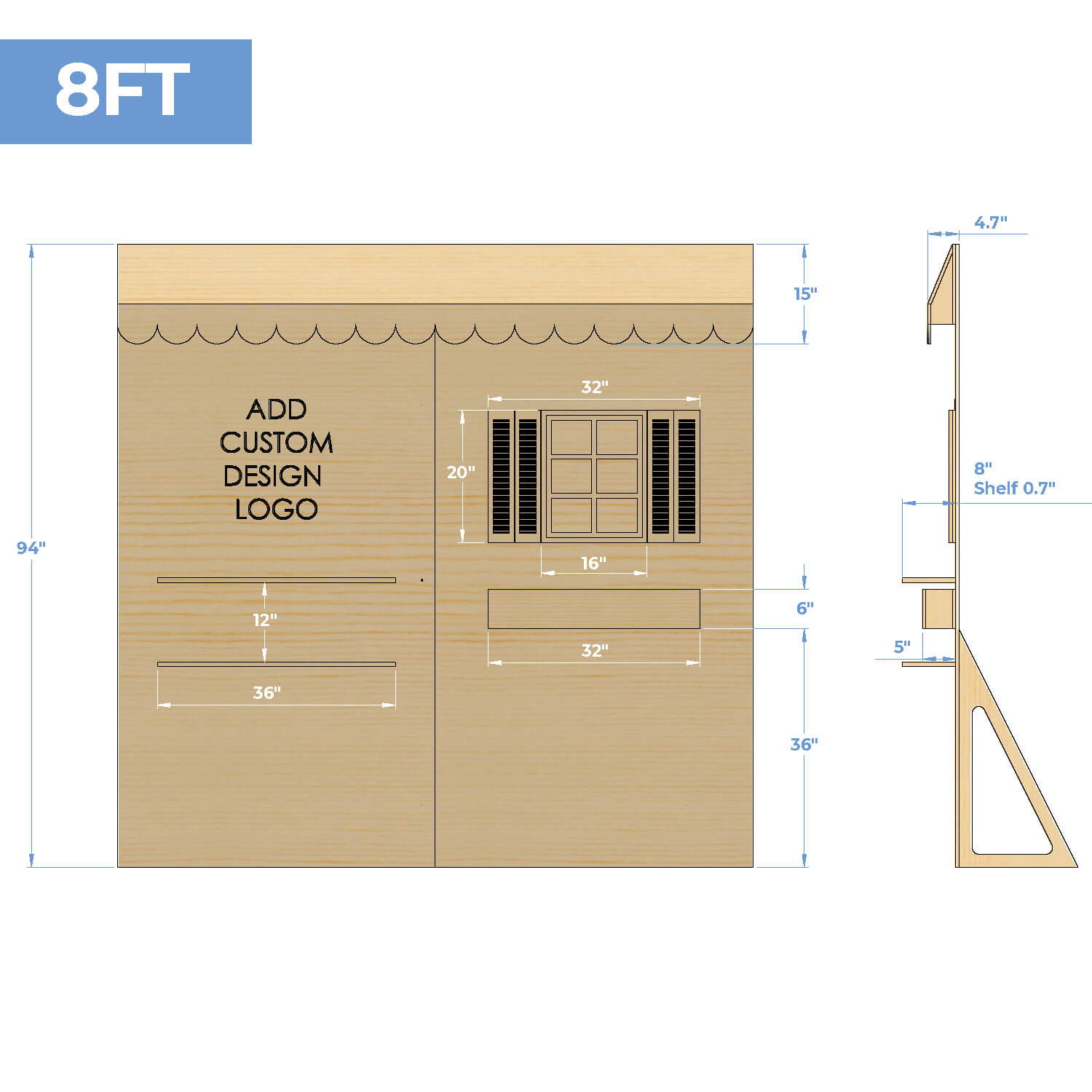 3D Wood Storefront Pop-Up Display – 8ft Wide (Style B) | Customizable ...