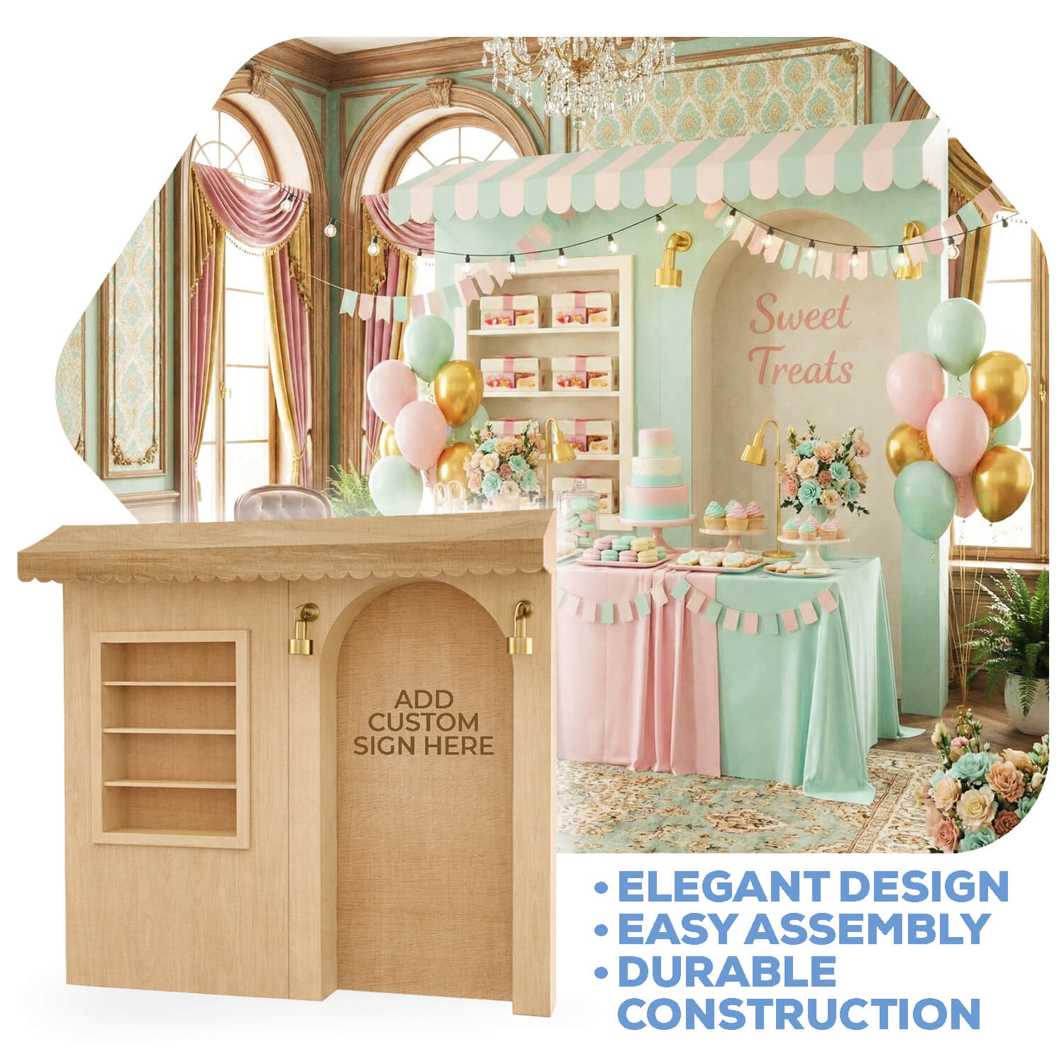 3D Wood Storefront Pop-Up Display – 8ft Wide (Style E) | Customizable ...