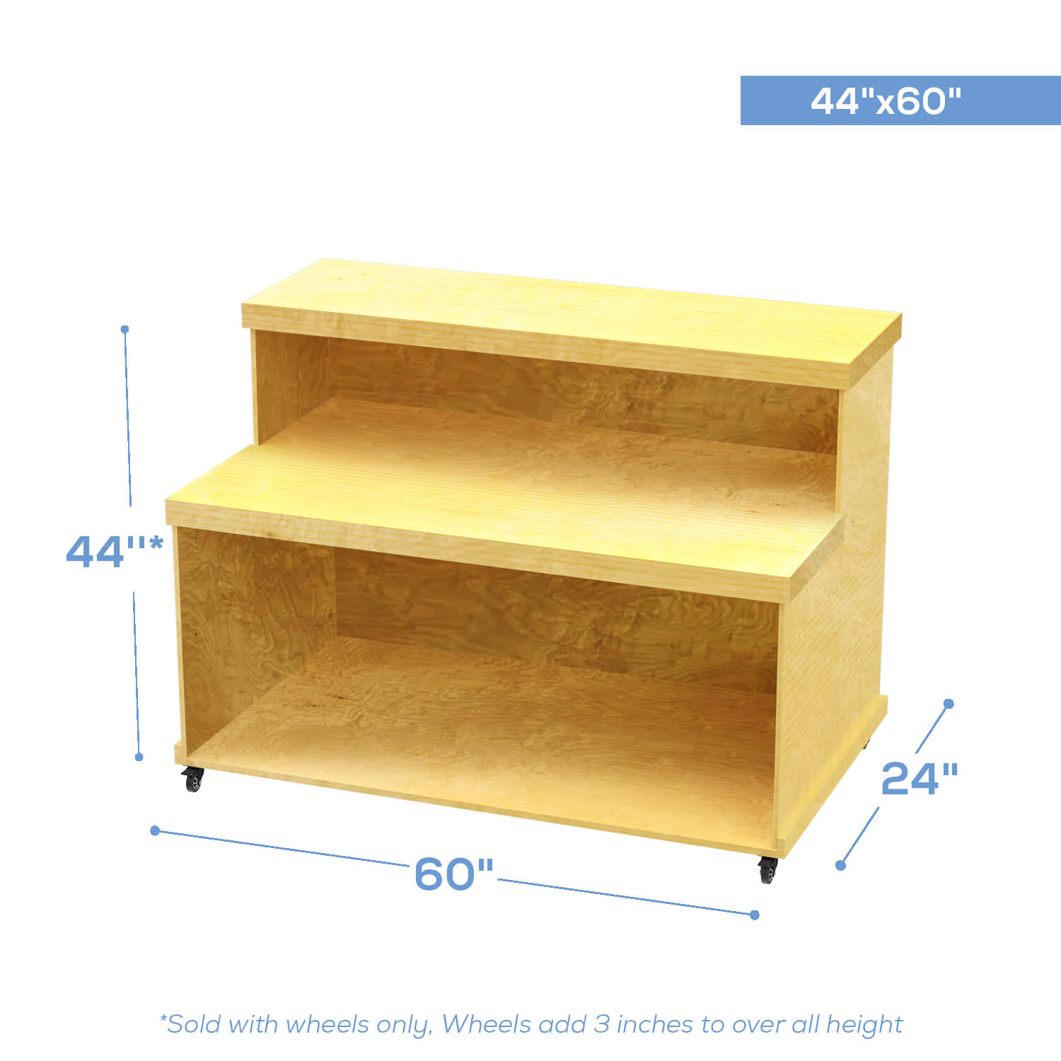 Collapsible 2 Tier Mobile Bar with Base - Choose your Size!