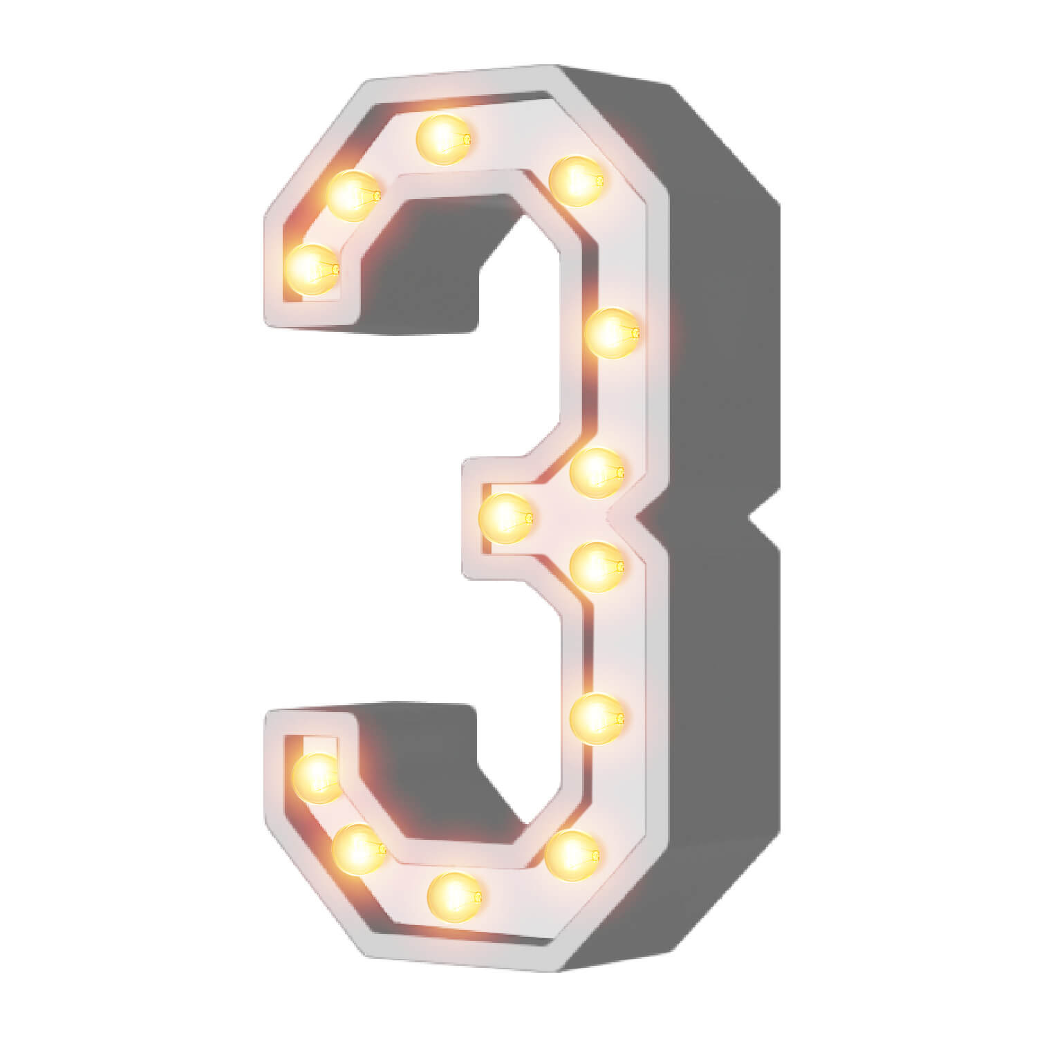 Wood Marquee Number 3