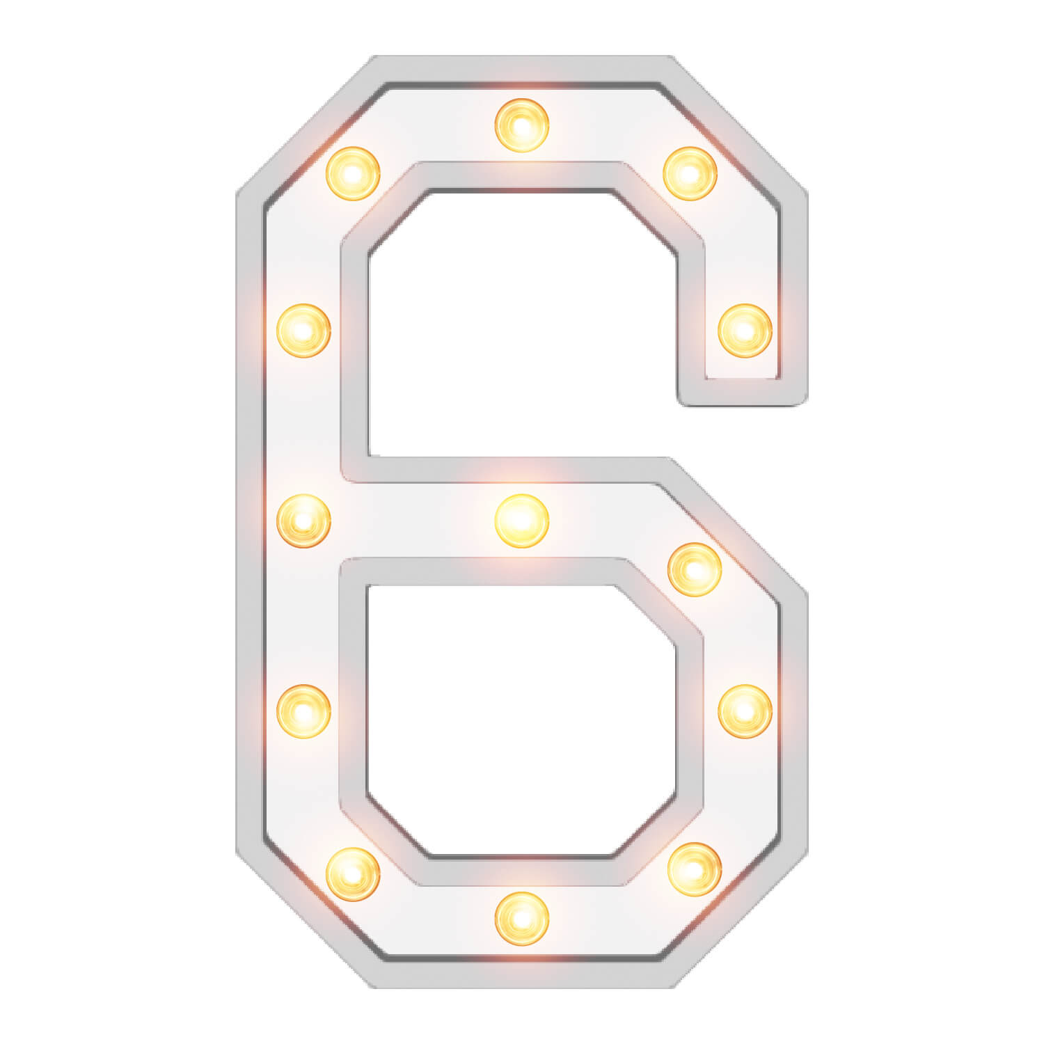 Wood Marquee Number 6