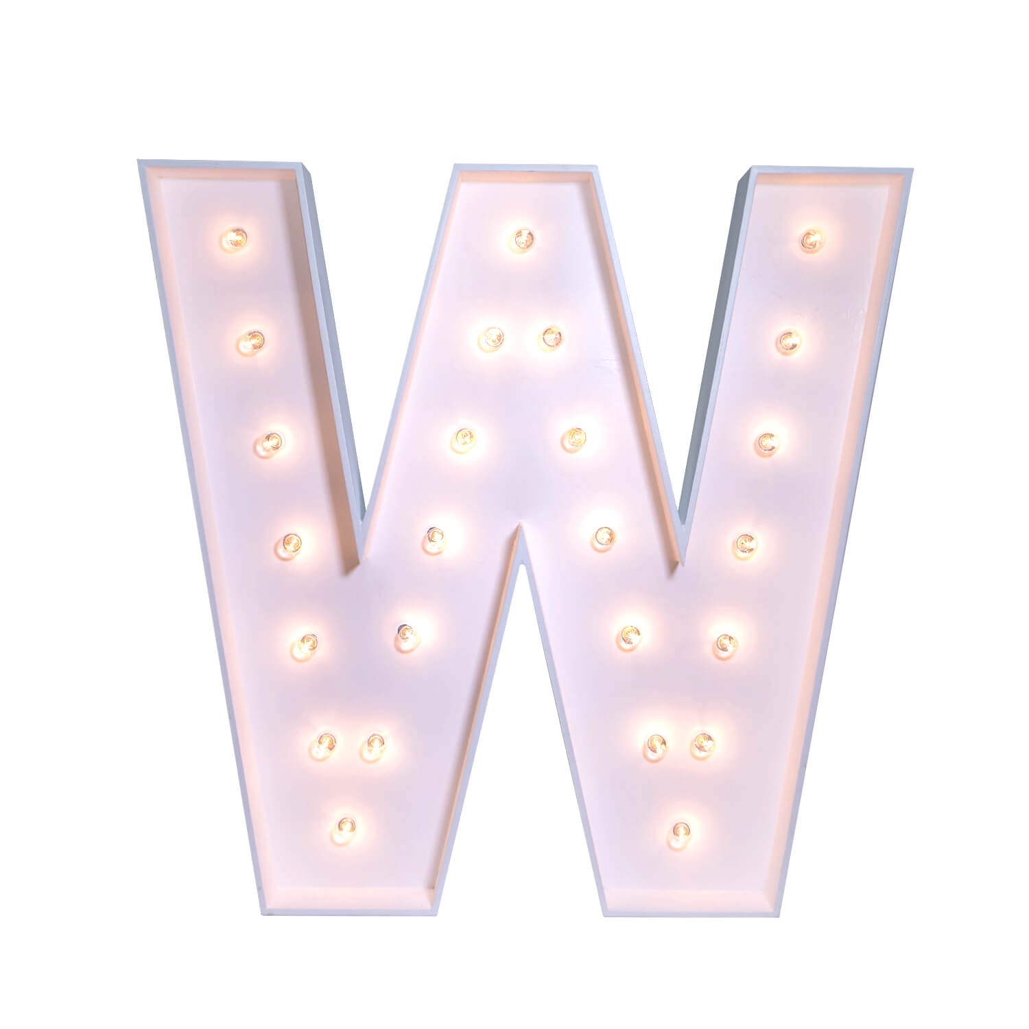 Wood Marquee - BOLD Font - Letter W - 4ft Tall