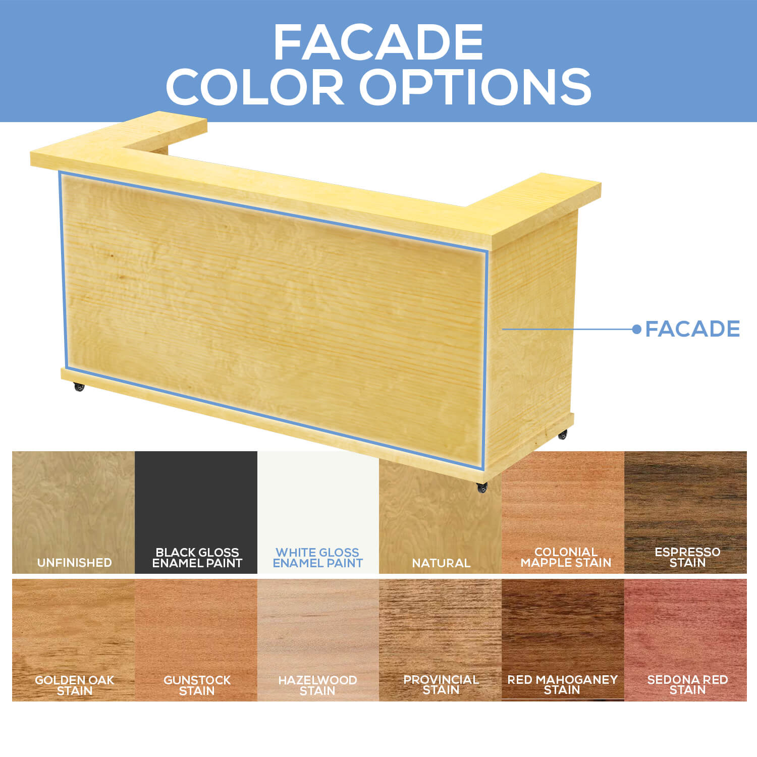 Collapsible U Shape Top with Base - Choose your Size!