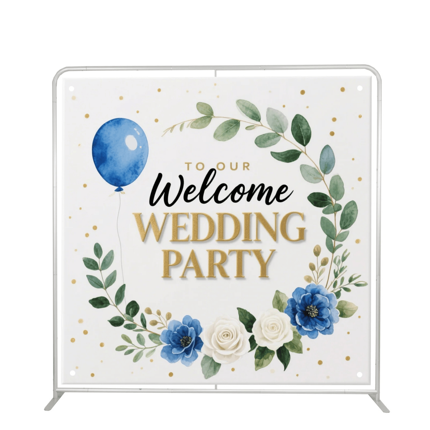 8ft W x 8ft H – Aluminum Pillowcase Backdrop Stand with Rounded Corners ...