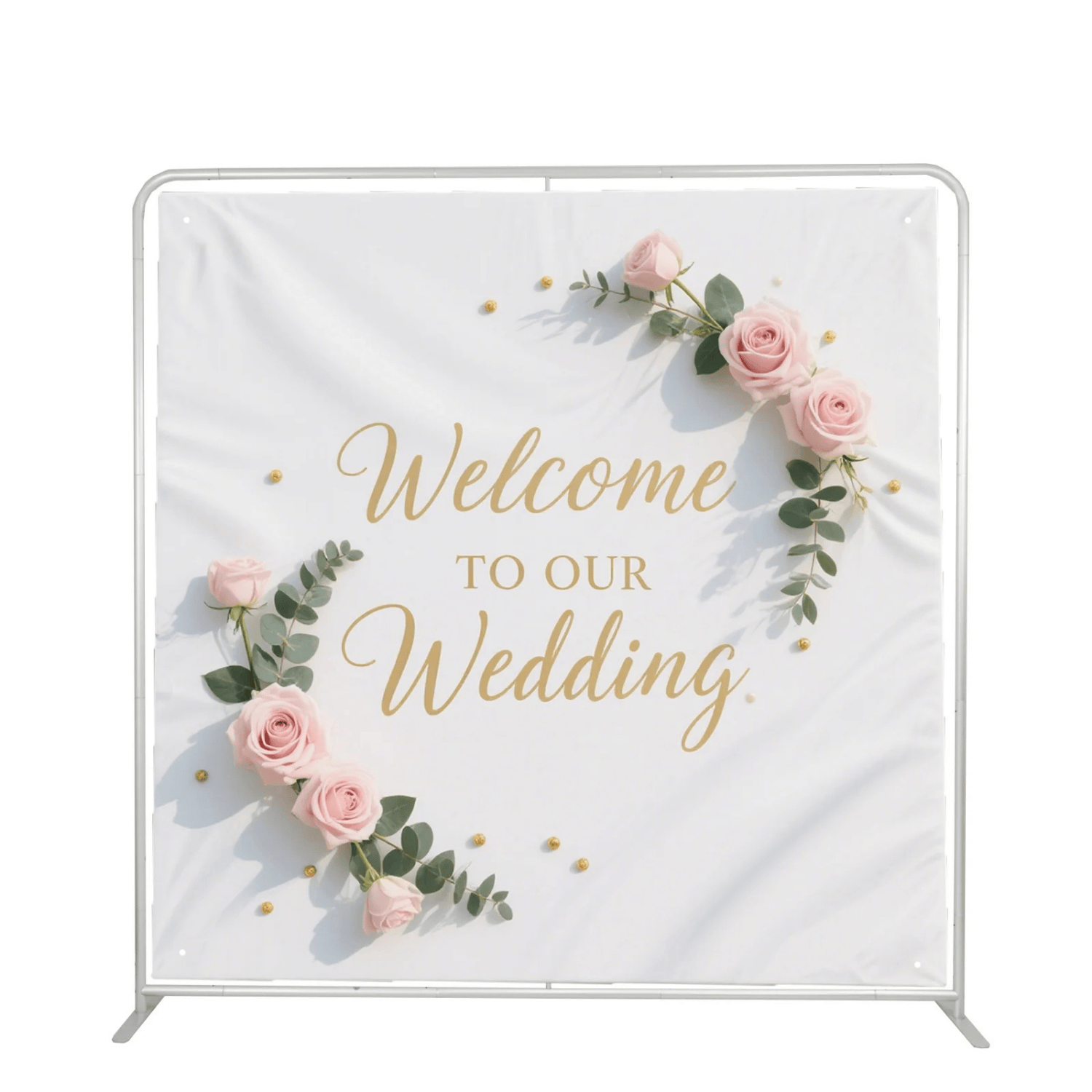 8ft W x 8ft H – Aluminum Pillowcase Backdrop Stand with Rounded Corners ...