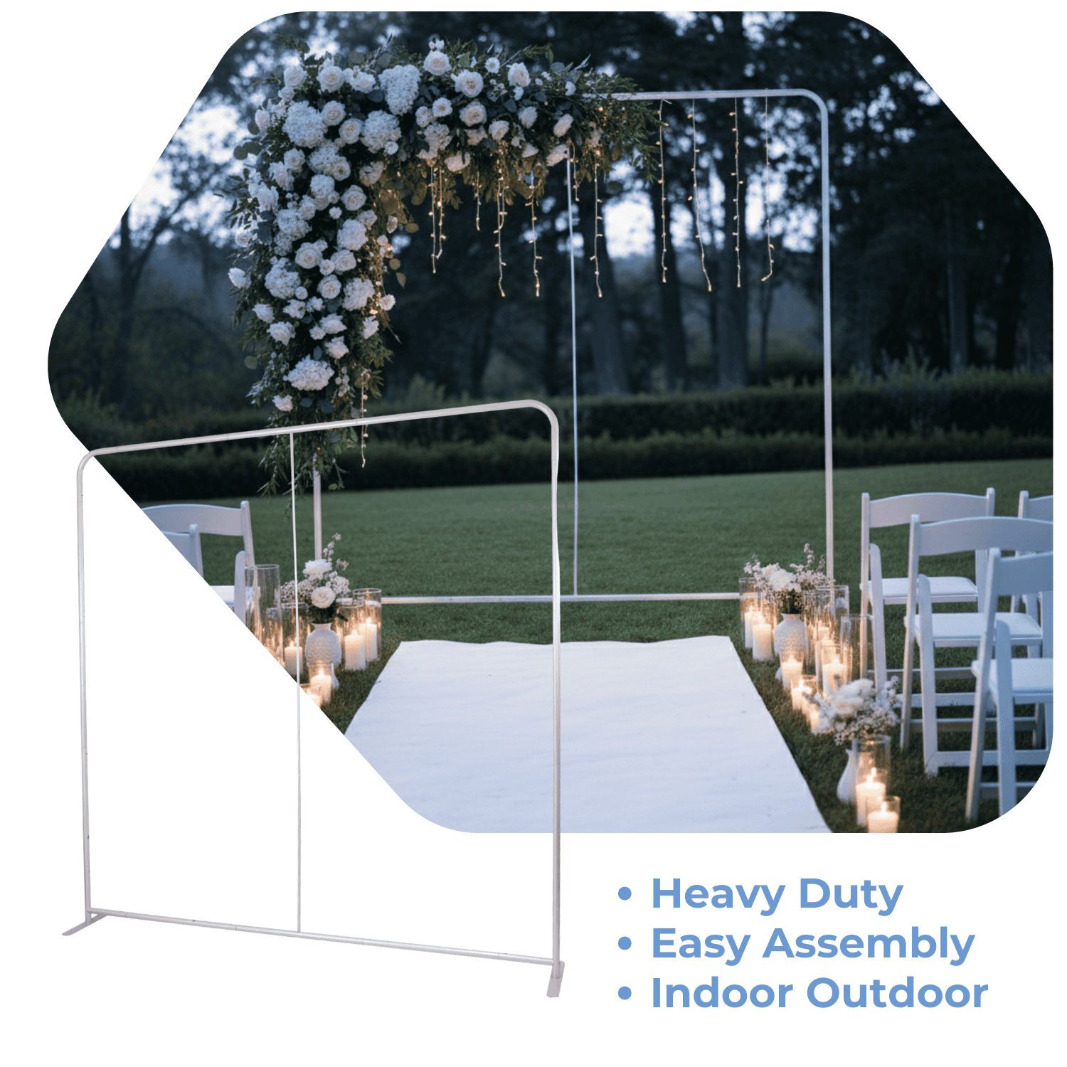 8ft W x 8ft H – Aluminum Pillowcase Backdrop Stand with Rounded Corners ...