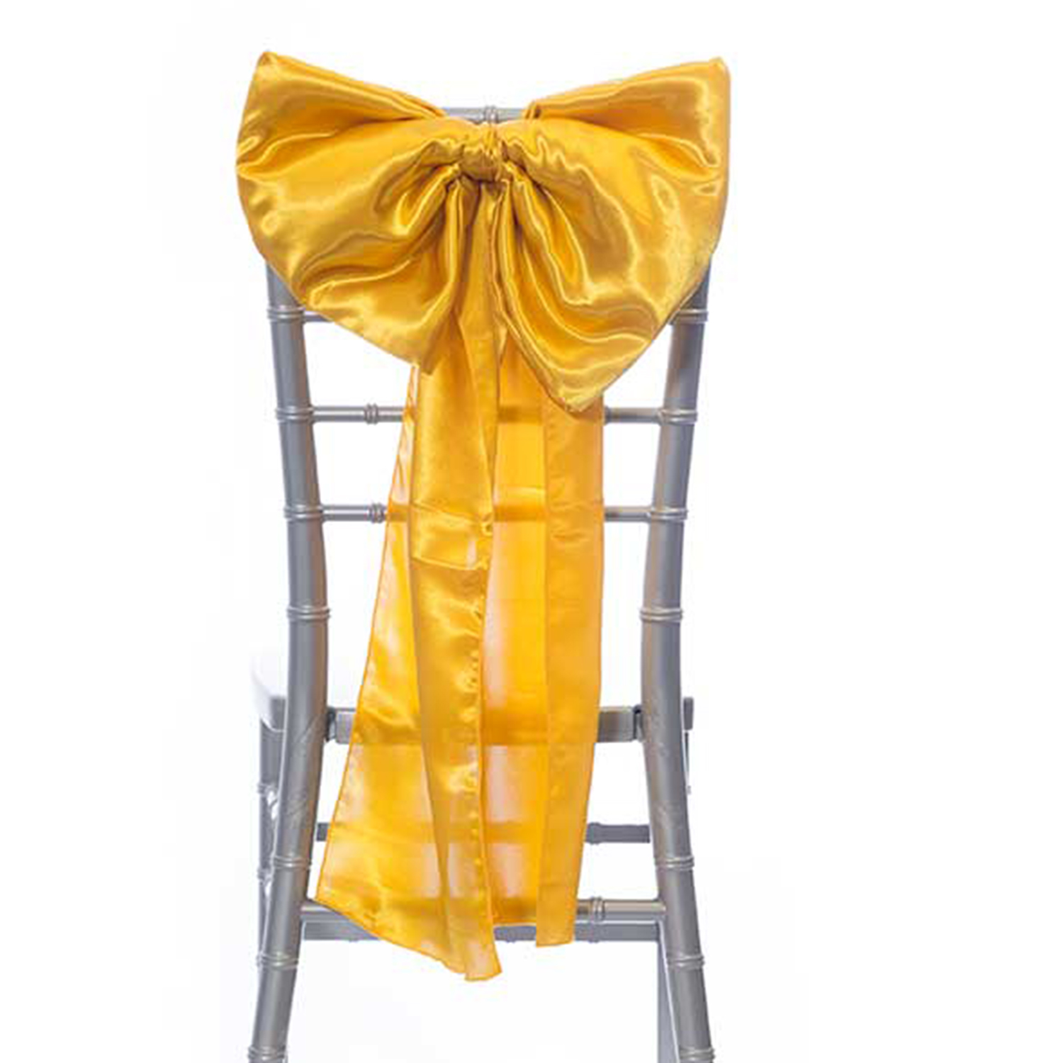 14 Satin Bow Chair Accent - Gold