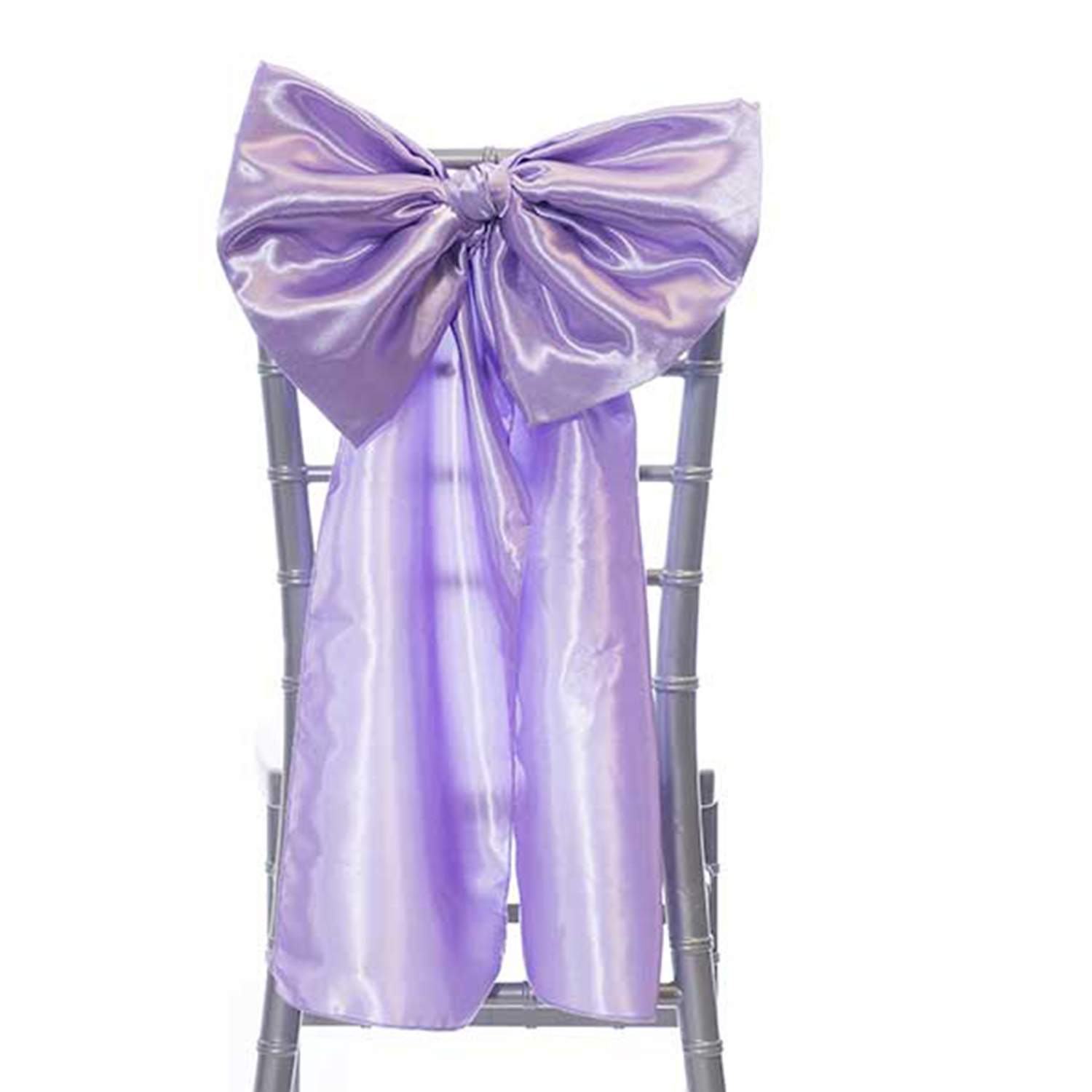 14 Satin Bow Chair Accent - Lilac