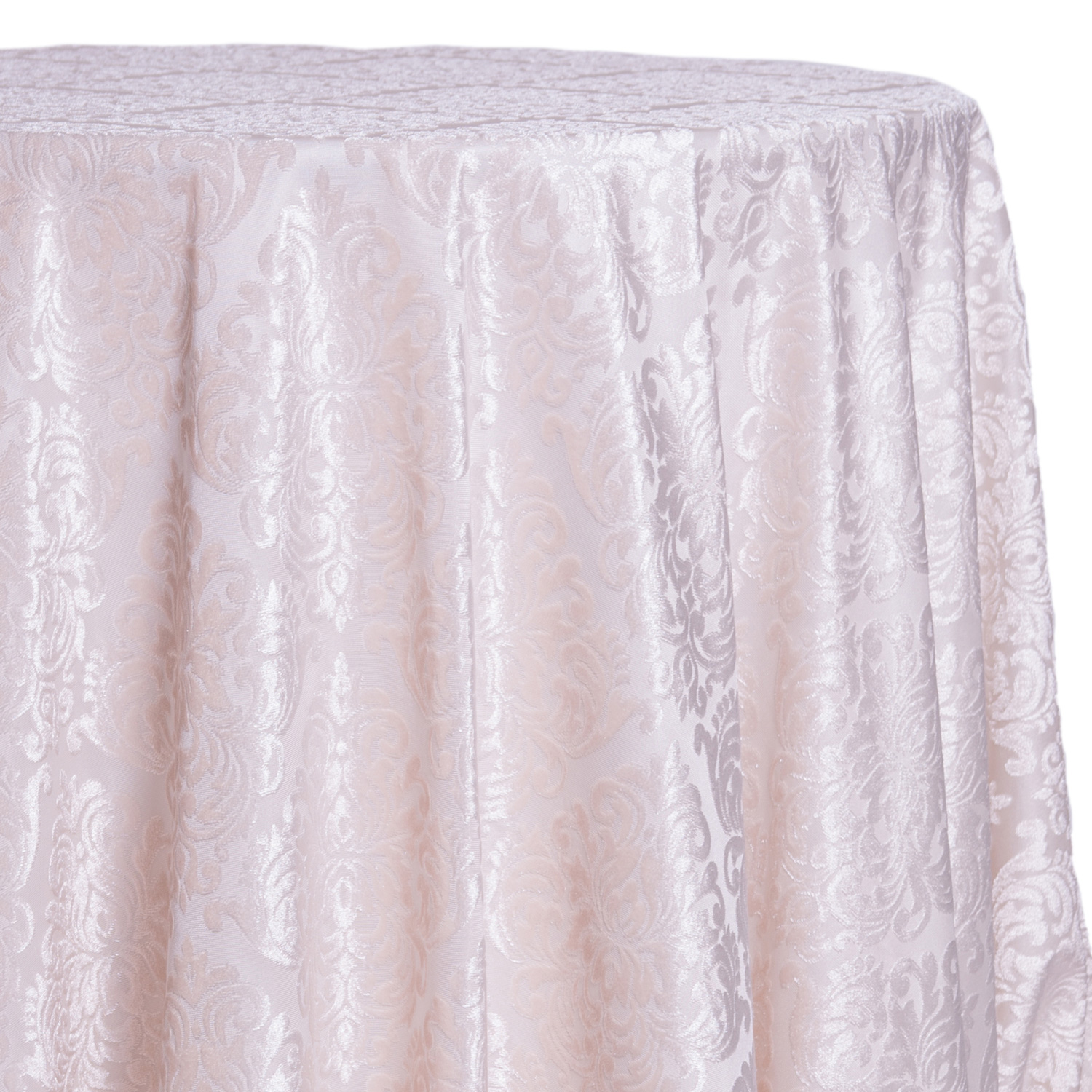Natural - Damask Contemporary Velvet & Sheer Overlay - Many Size Options