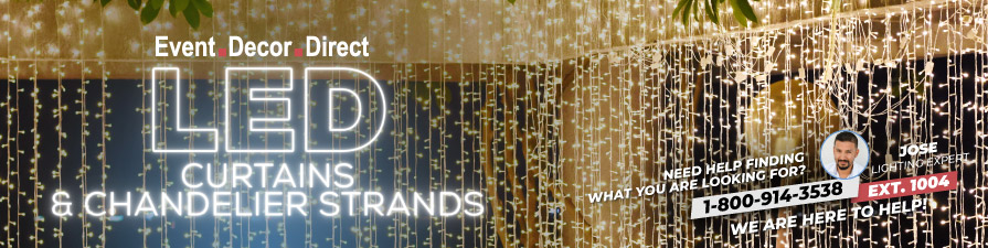 LED Curtains And Chandelier Light Strands | Event Decor Direct