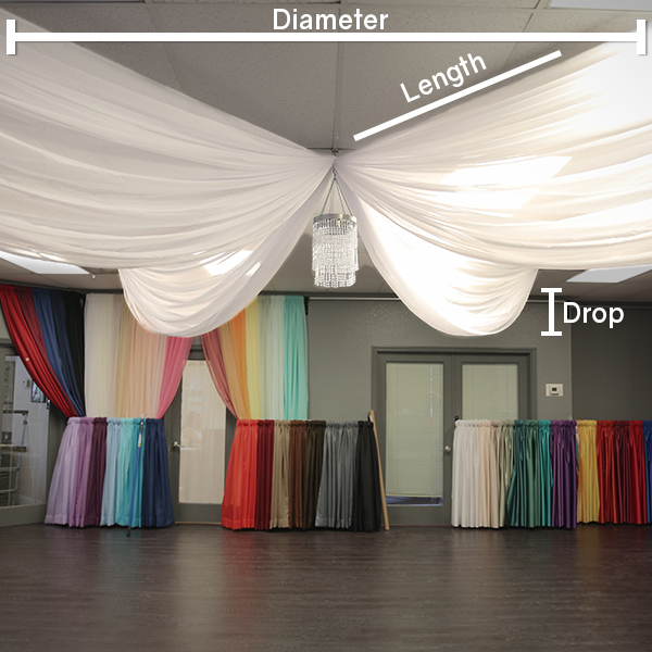 Single Piece - Angel Blue Sheer Prefabricated Ceiling Drape Panel ...