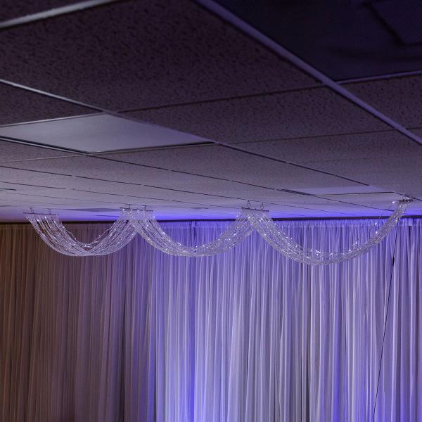 DecoStar™ 15ft. Crystal Ceiling Draping Panel w/ LED Lights - Pure ...