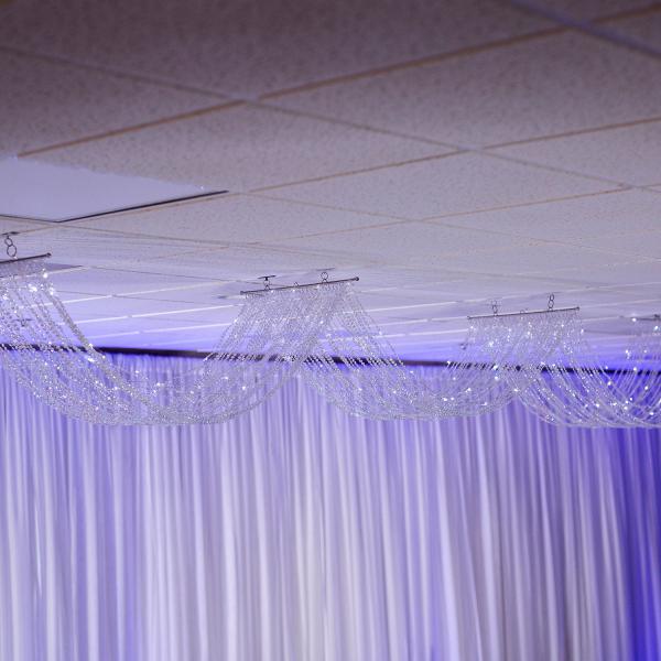 DecoStar™ 15ft. Crystal Ceiling Draping Panel w/ LED Lights - Pure ...